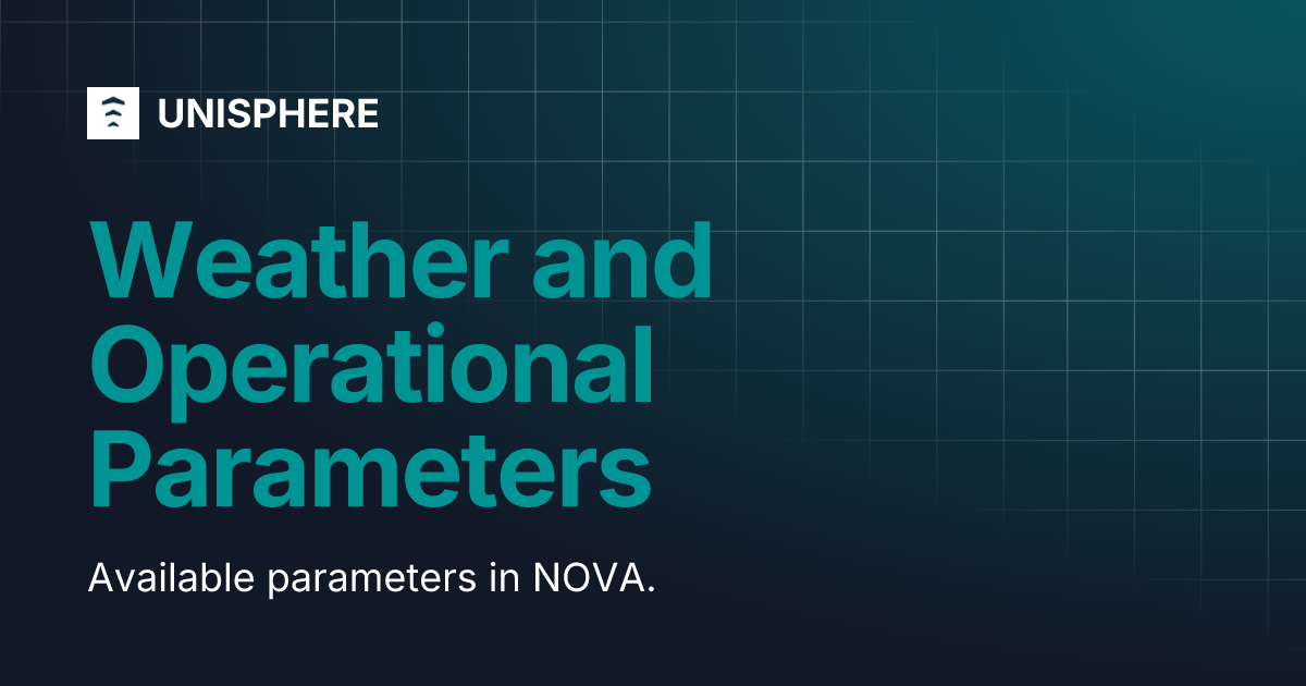 Weather and Operational Parameters | UNISPHERE