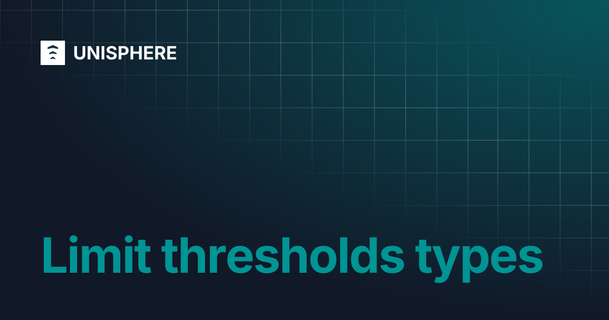 Limit thresholds types | UNISPHERE